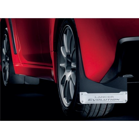 MITSUBISHI MUD FLAP, LANCER EVOLUTION X, BLACK & ALUMINUM